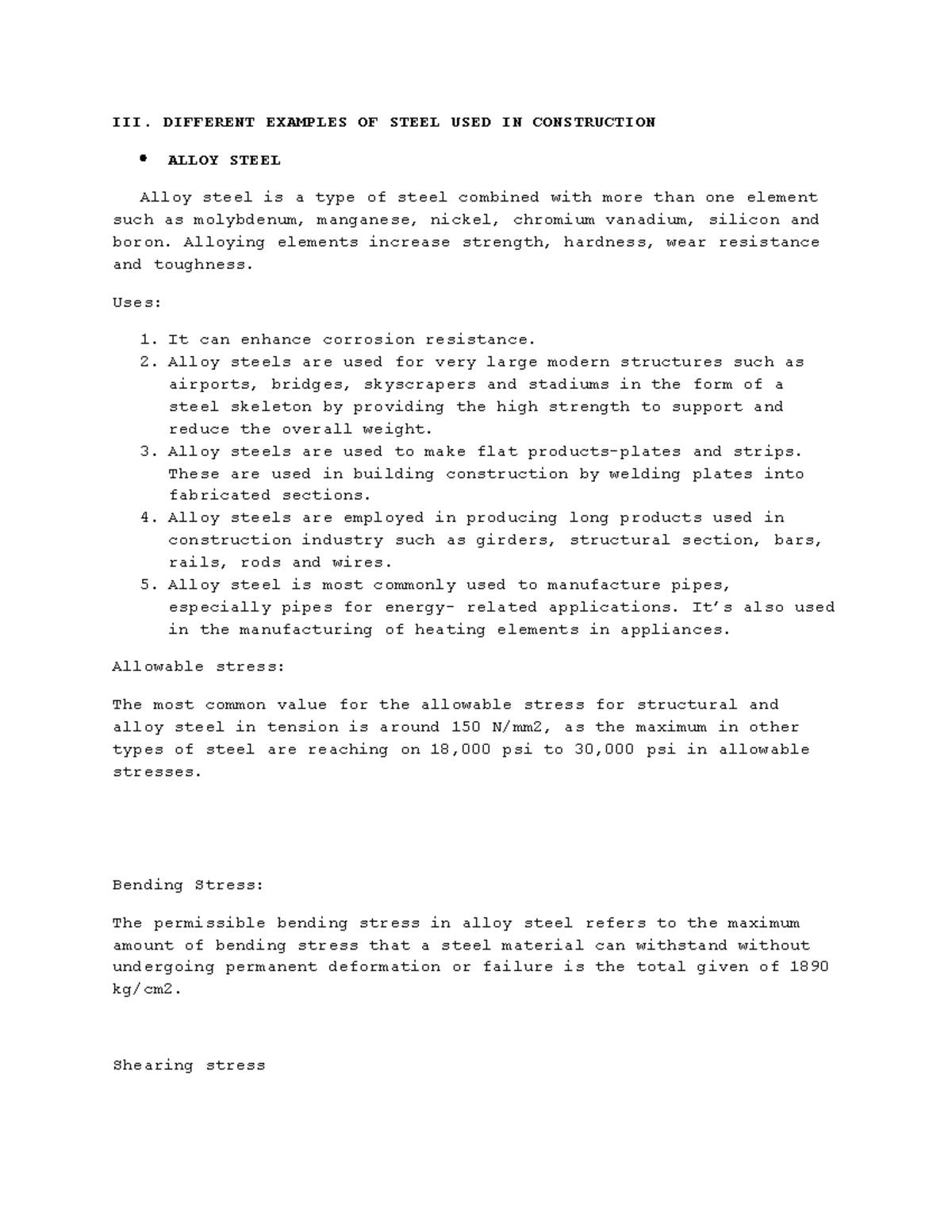 Alloy-Steel - alloy steel lesson - III. DIFFERENT EXAMPLES OF STEEL ...