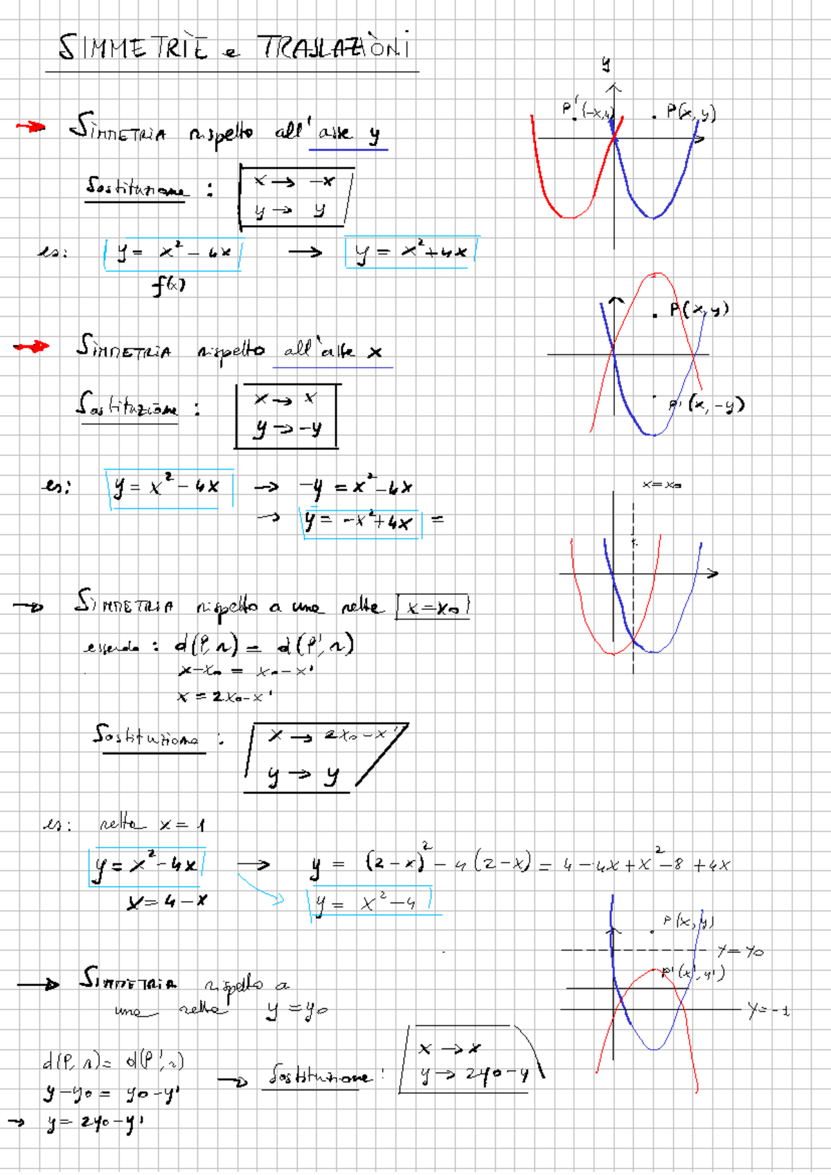 Simmetrie Traslazioni - Matematica (Scientifico) - Tradizionale - Studocu