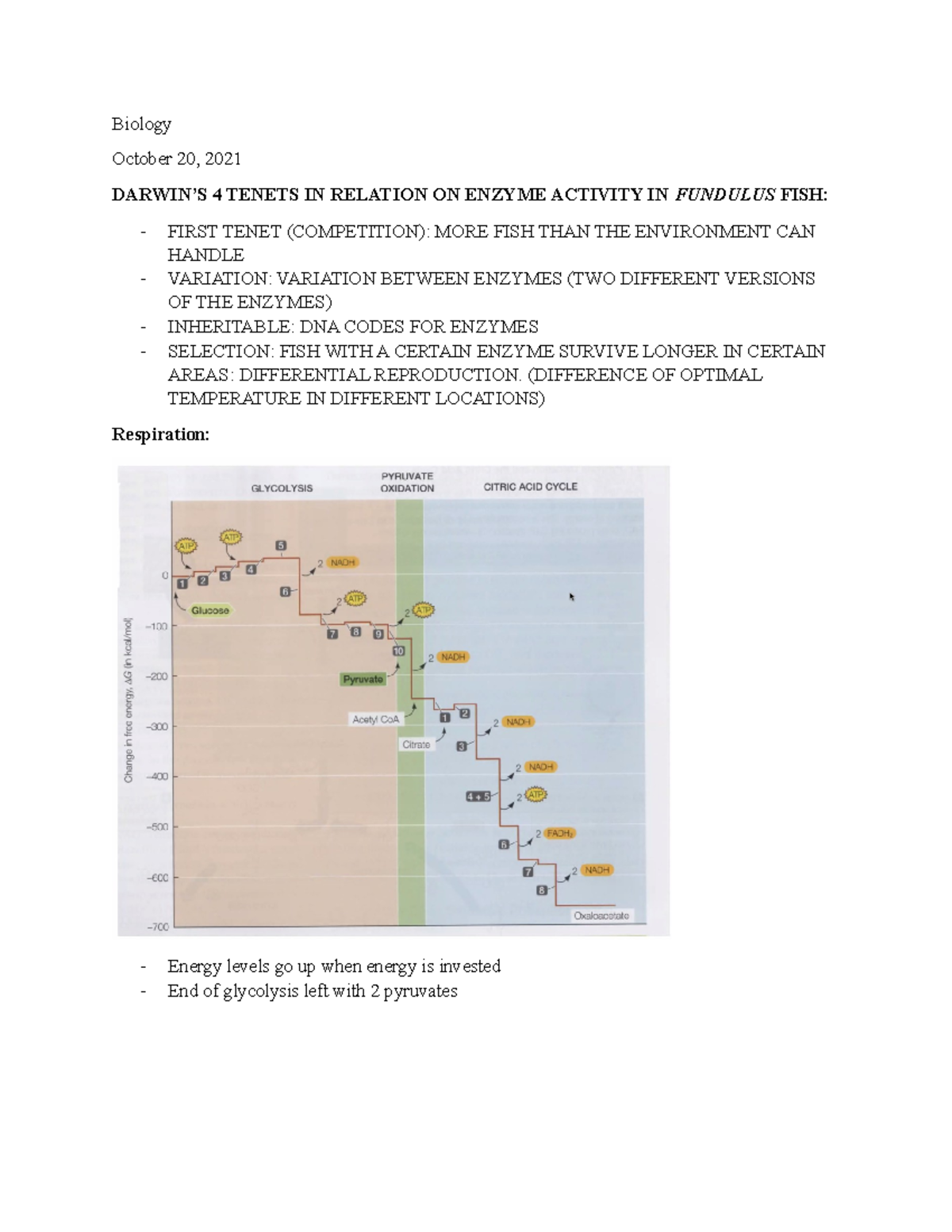 BIO Lecture OCT 20 - Fardad Firooznia - Biology October 20, 2021 DARWIN’S 4 TENETS IN RELATION ...