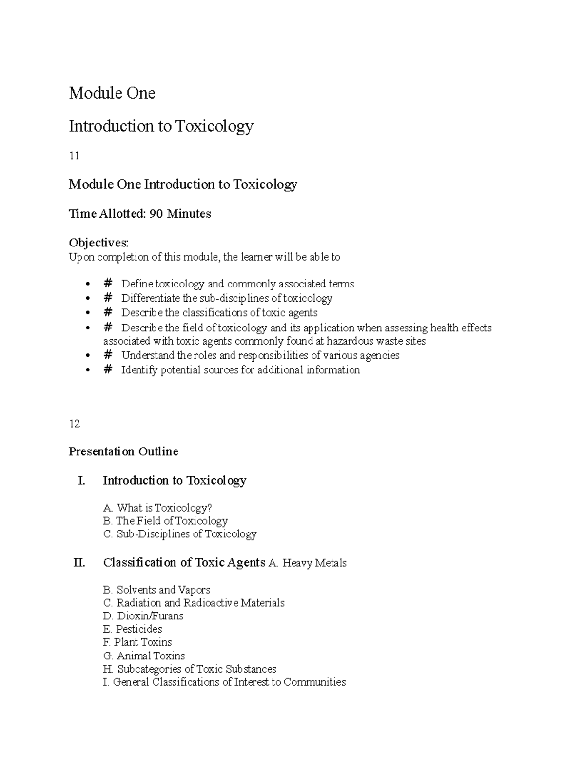 Tox 5 - Notes and study guide - Module One Introduction to Toxicology ...