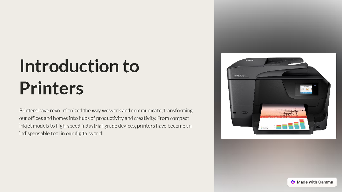 Esb1 - ssss - Introduction to Printers Printers have revolutionized the ...