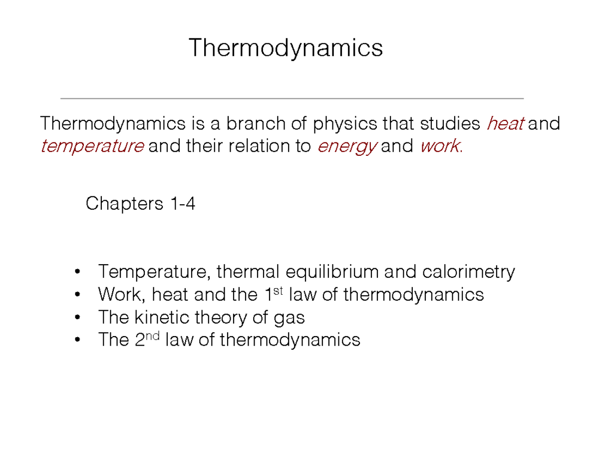 PHYS 213 Lecture 08pre - Physics notes - Thermodynamics • Temperature ...