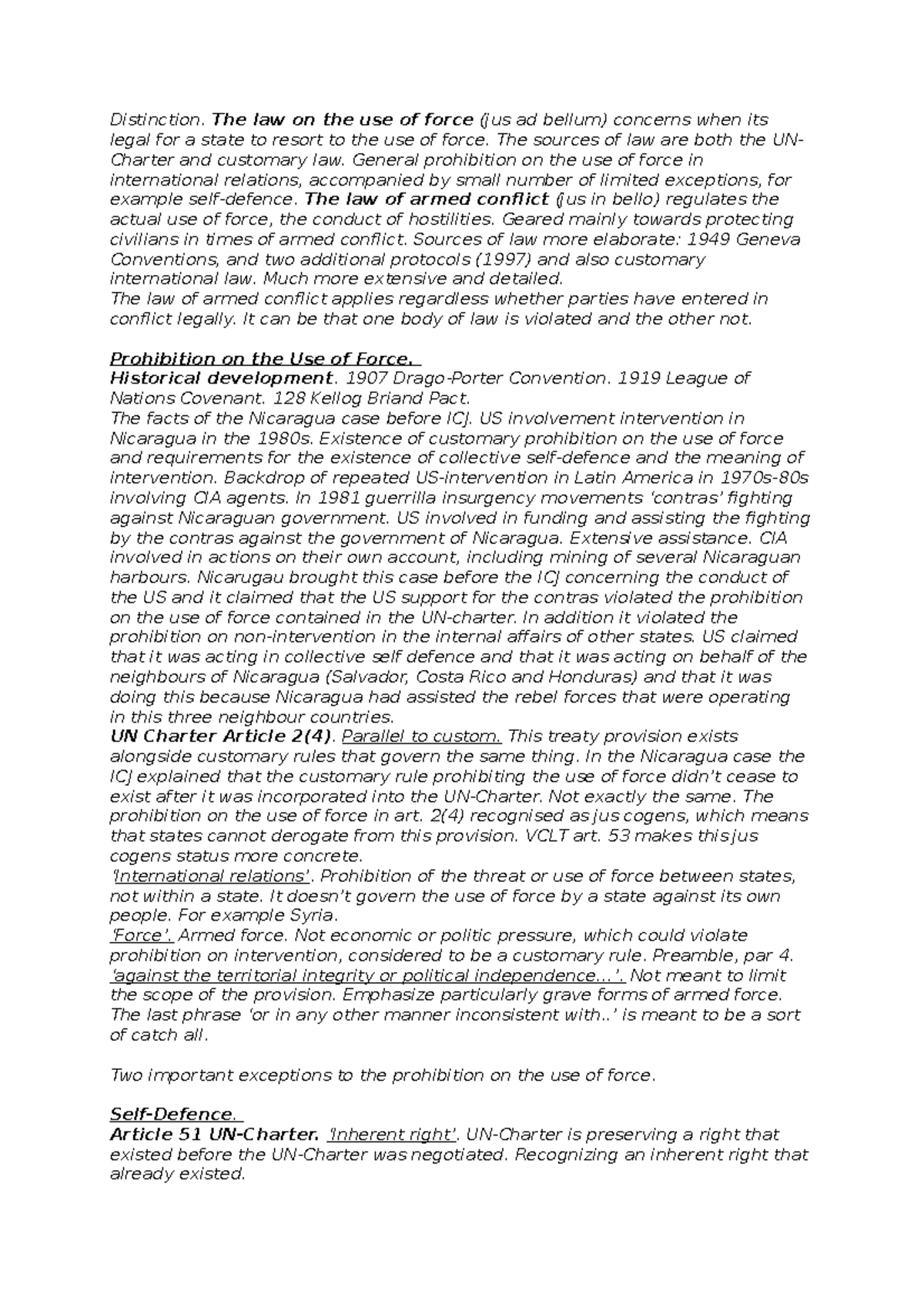 Lecture 3 Law on the Use of Force and the Law of Armed Conflict ...