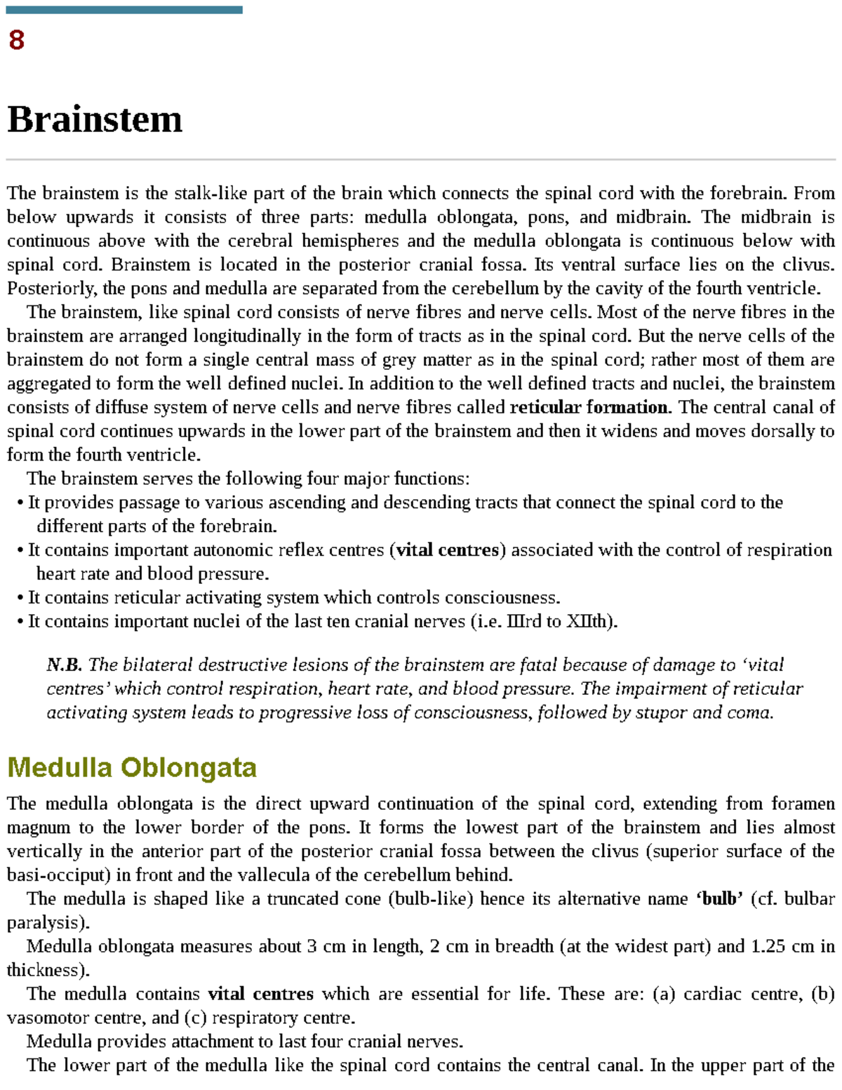 Vishram singh textbook of clinical neuroanatomy 16 - 8 Brainstem The ...