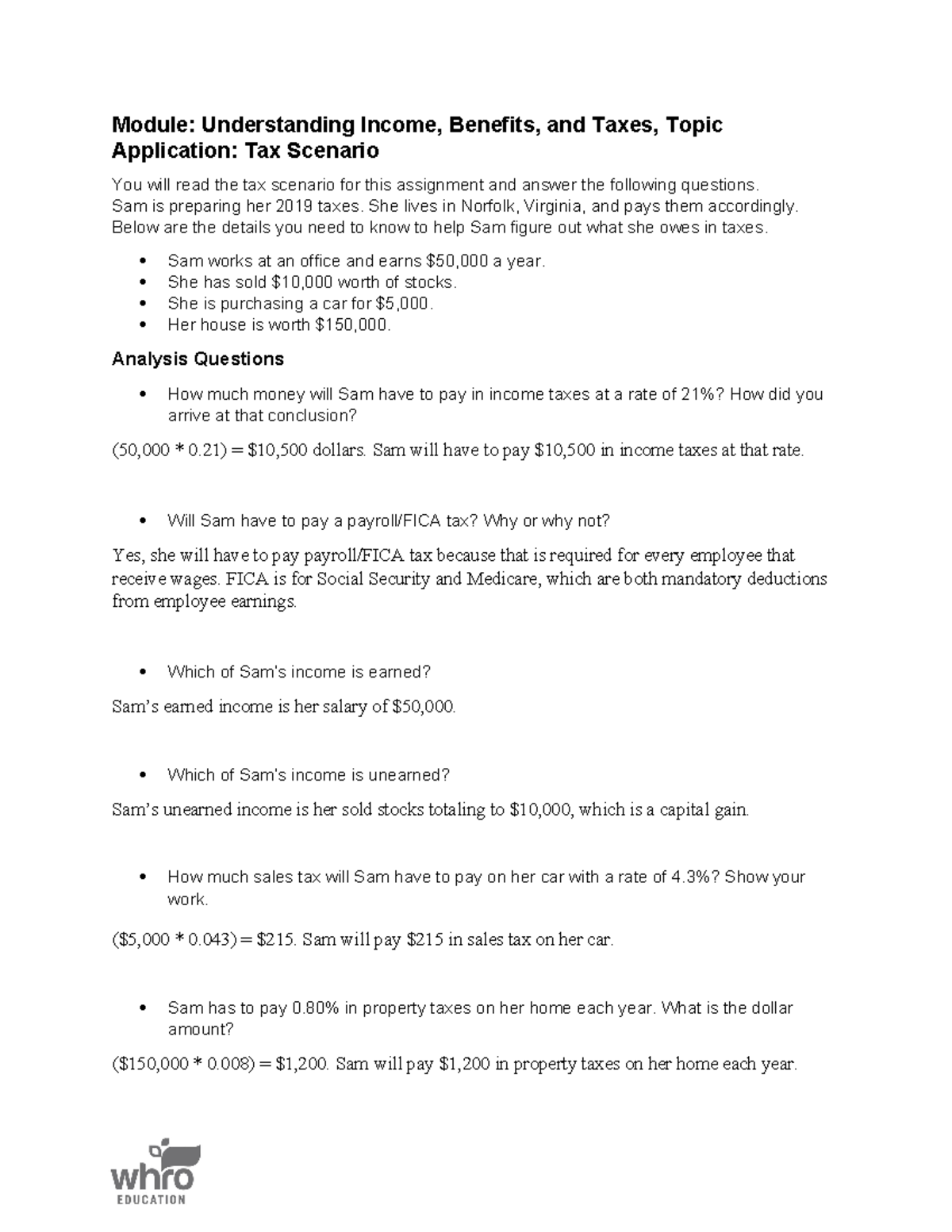 Module 4 Topic 1 Taxes - Module: Understanding Income, Benefits, and ...