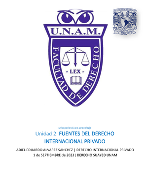 A2U5 Derecho Internacional Privado - División de Educación a Distancia, Facultad de Derecho ...
