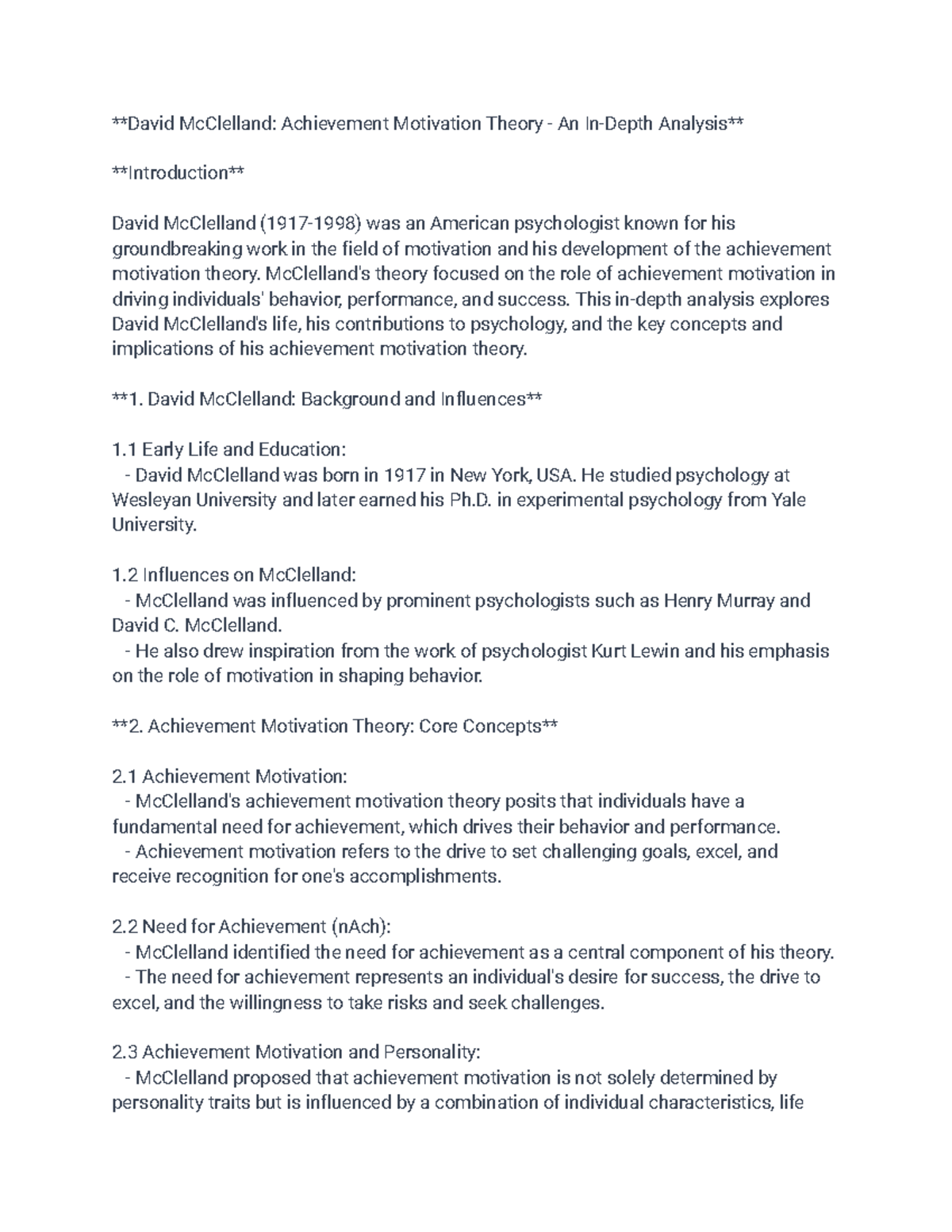 David Mc Clelland Achievement Motivation Theory - An In-Depth Analysis ...