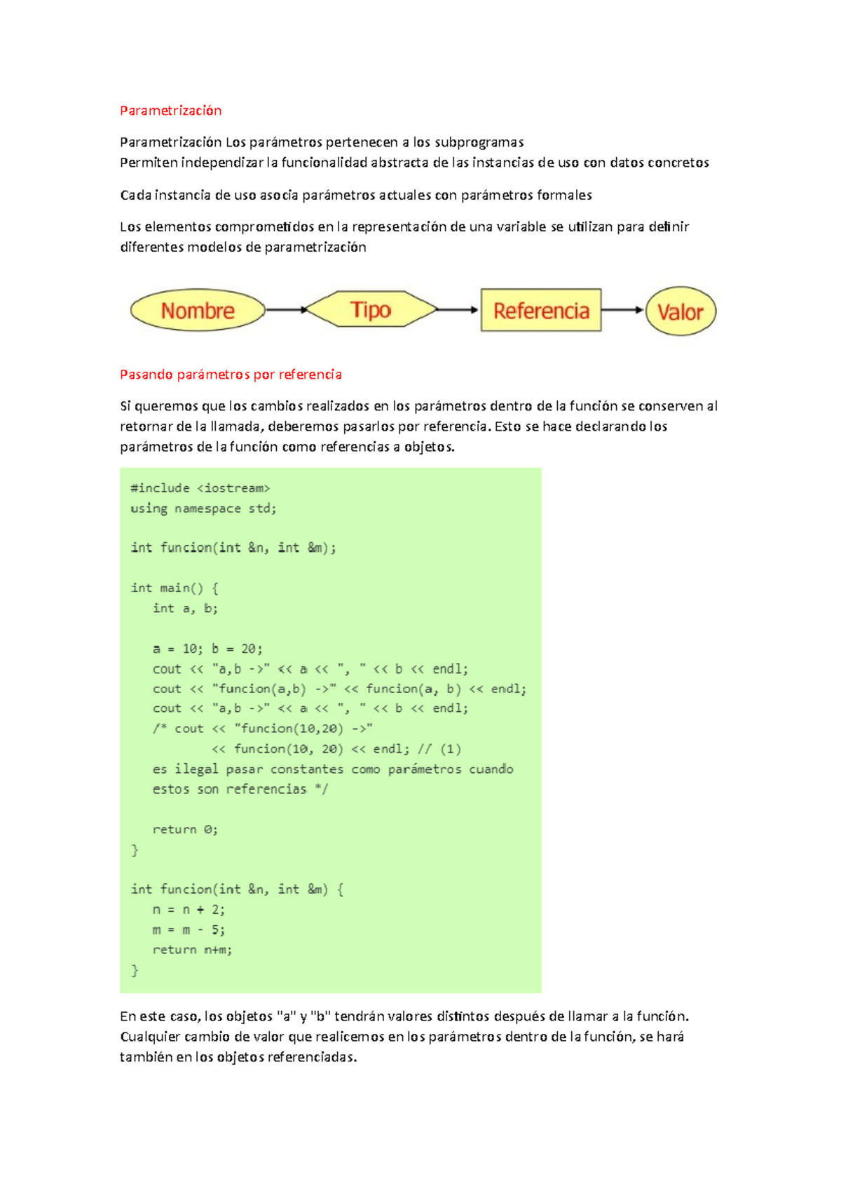 Parametrización - rtbtb - Parametrización Parametrización Los parámetros pertenecen a los - Studocu