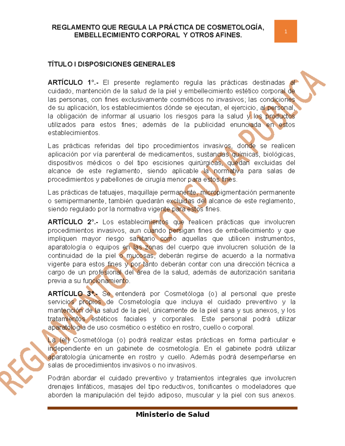Borrador- Reglamento-QUE- Regula-LA- Práctica-DE- Cosmetología ...