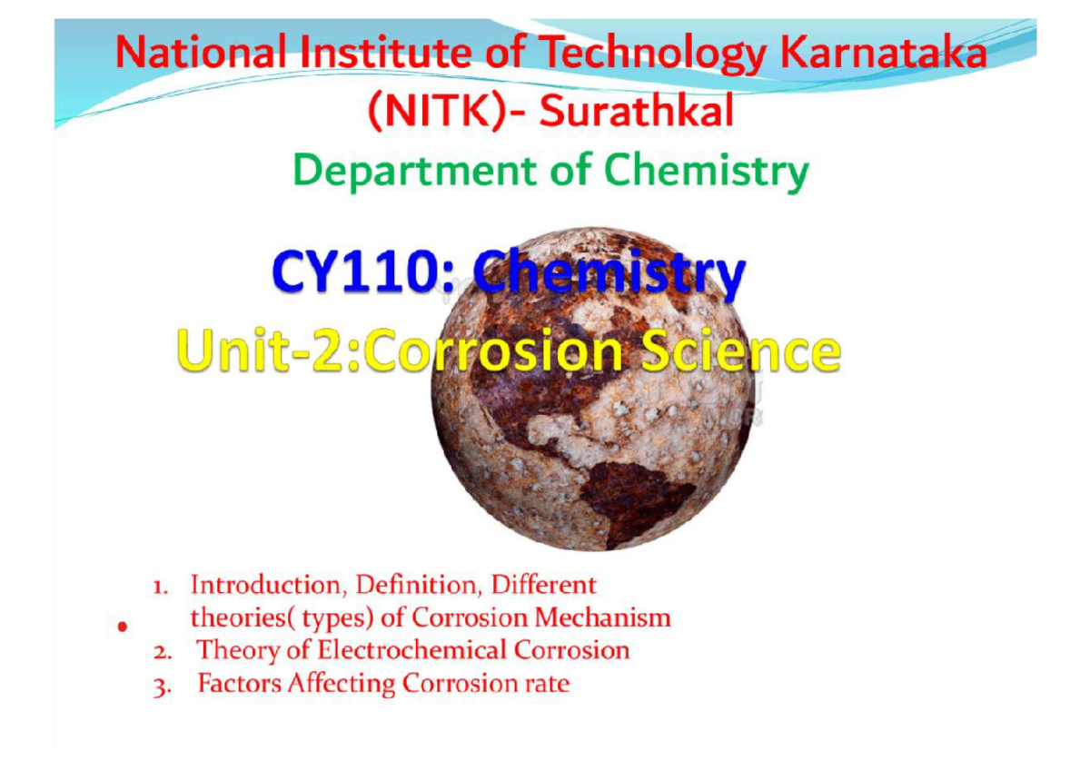Corrosion science lec 1 - Data Structures and Algorithms - NITK ...
