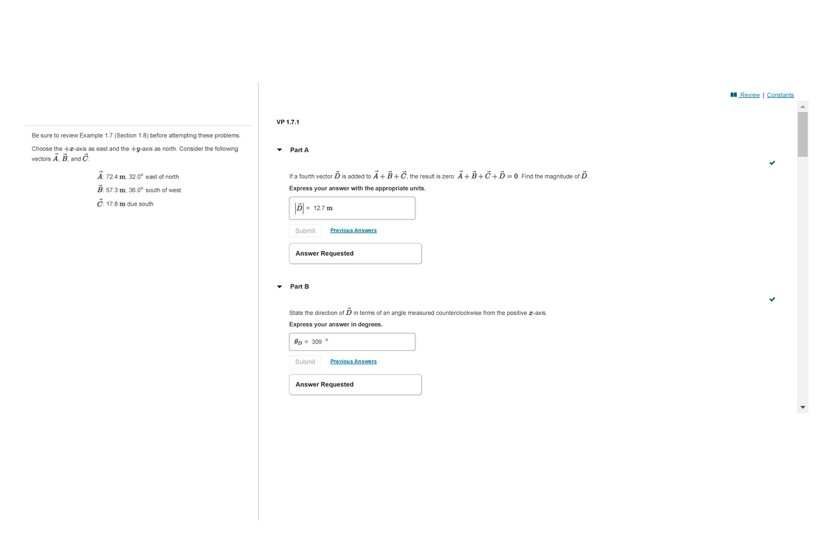 Mastering Physics Ch 01 HW - Key Variation Prob 1 - Be sure to review ...
