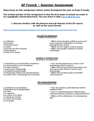 SEM Summer Assignment and Letter 2020-2021 - To new AP Seminar Students ...