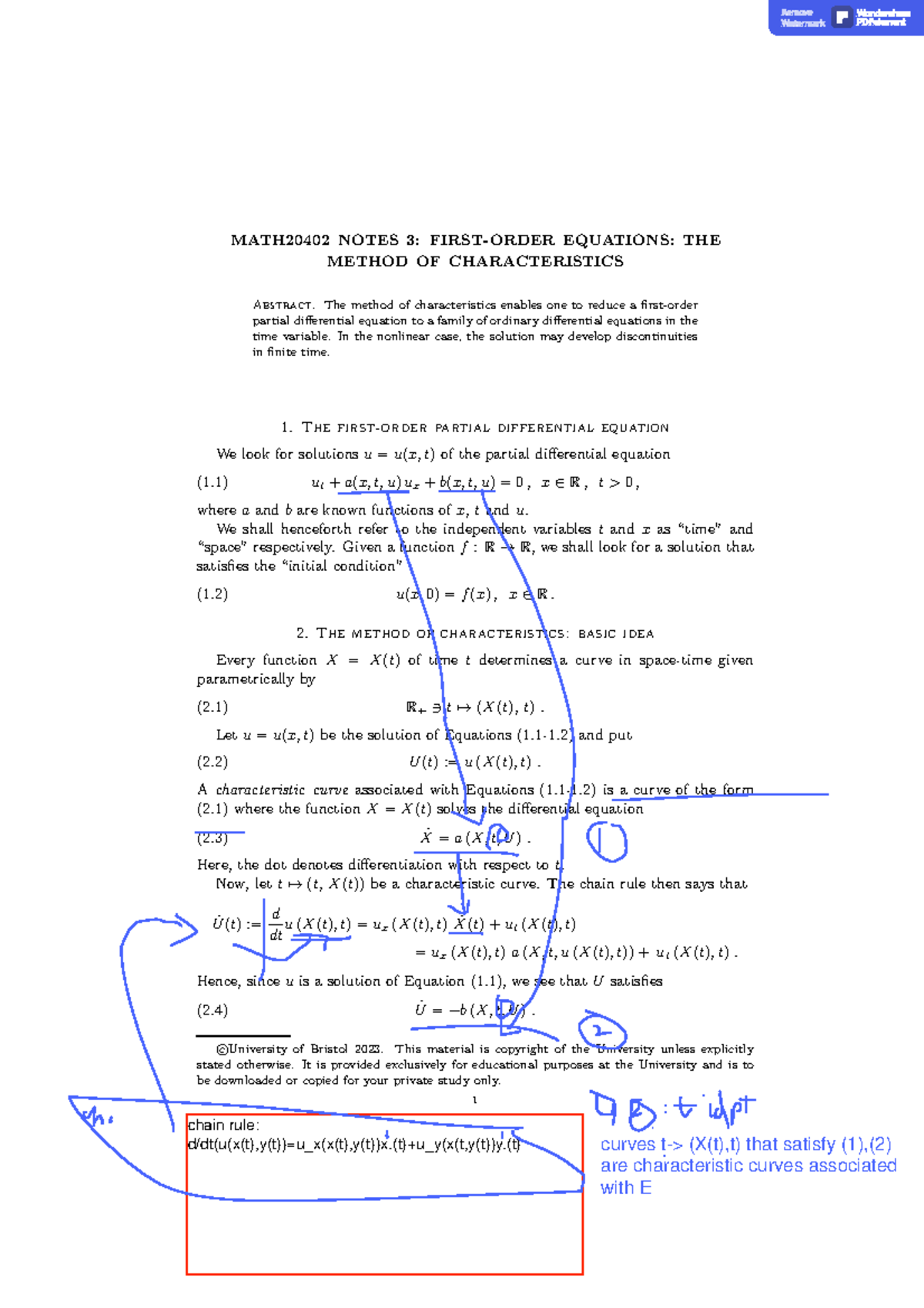 week 15 lecture notes - MATH20402 NOTES 3: FIRST-ORDER EQUATIONS: THE ...