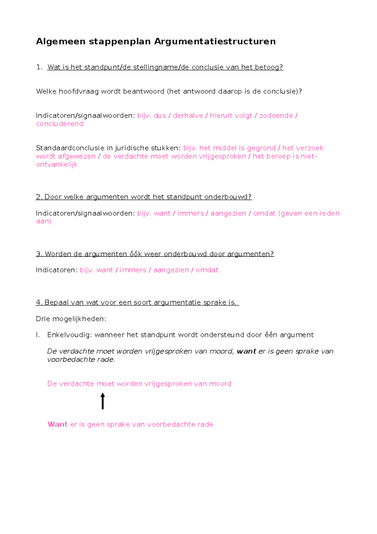 argumentatie structuren schema juridische vaardigheden - Algemeen ...
