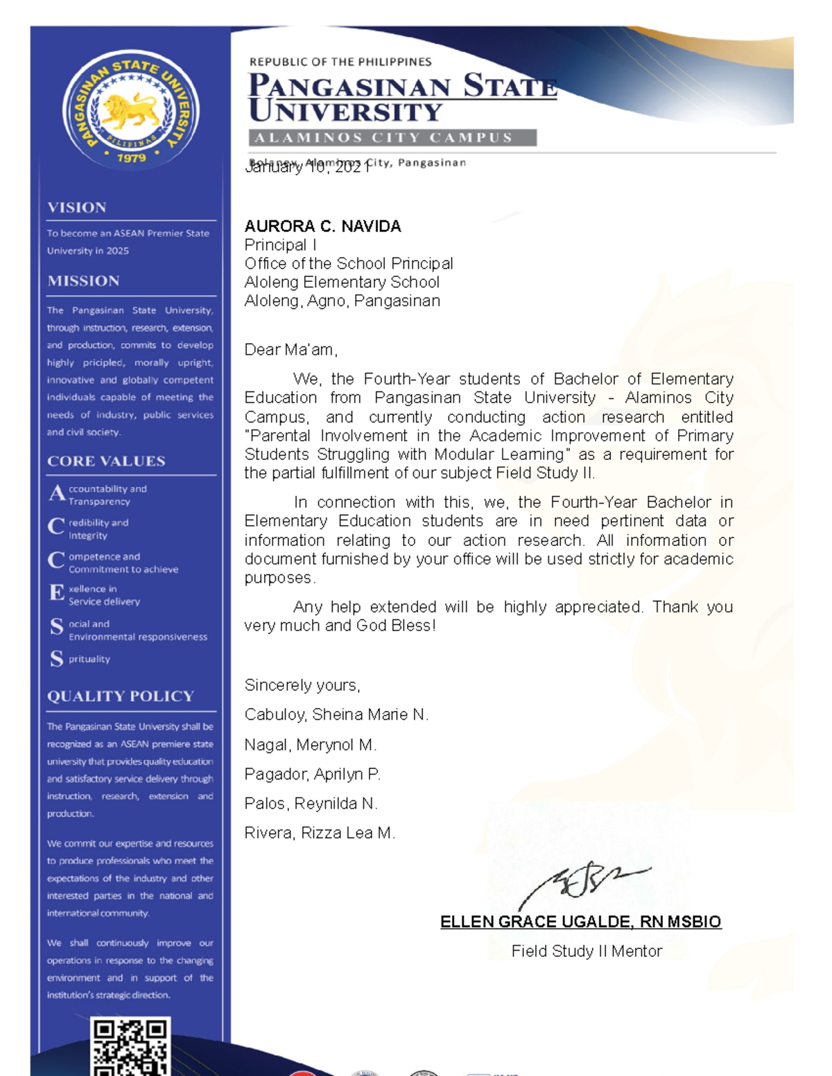 FS2- Letters approval - January 10, 2021 AURORA C. NAVIDA Principal I ...