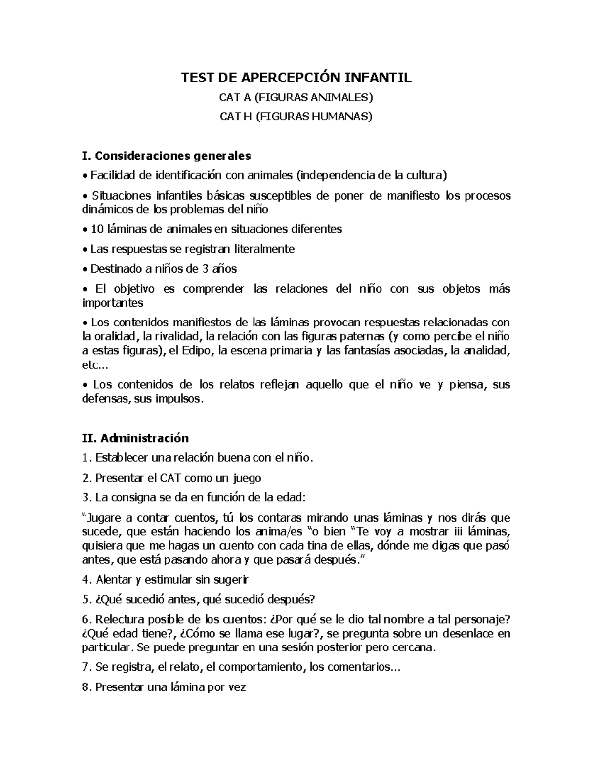 Resumen (CAT-A y CAT-H) - TEST DE APERCEPCI”N INFANTIL CAT A (FIGURAS ...