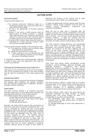 Audit OF Inventories - For review - CEBU CPAR CENTER, INC. Cebu-CPAR ...
