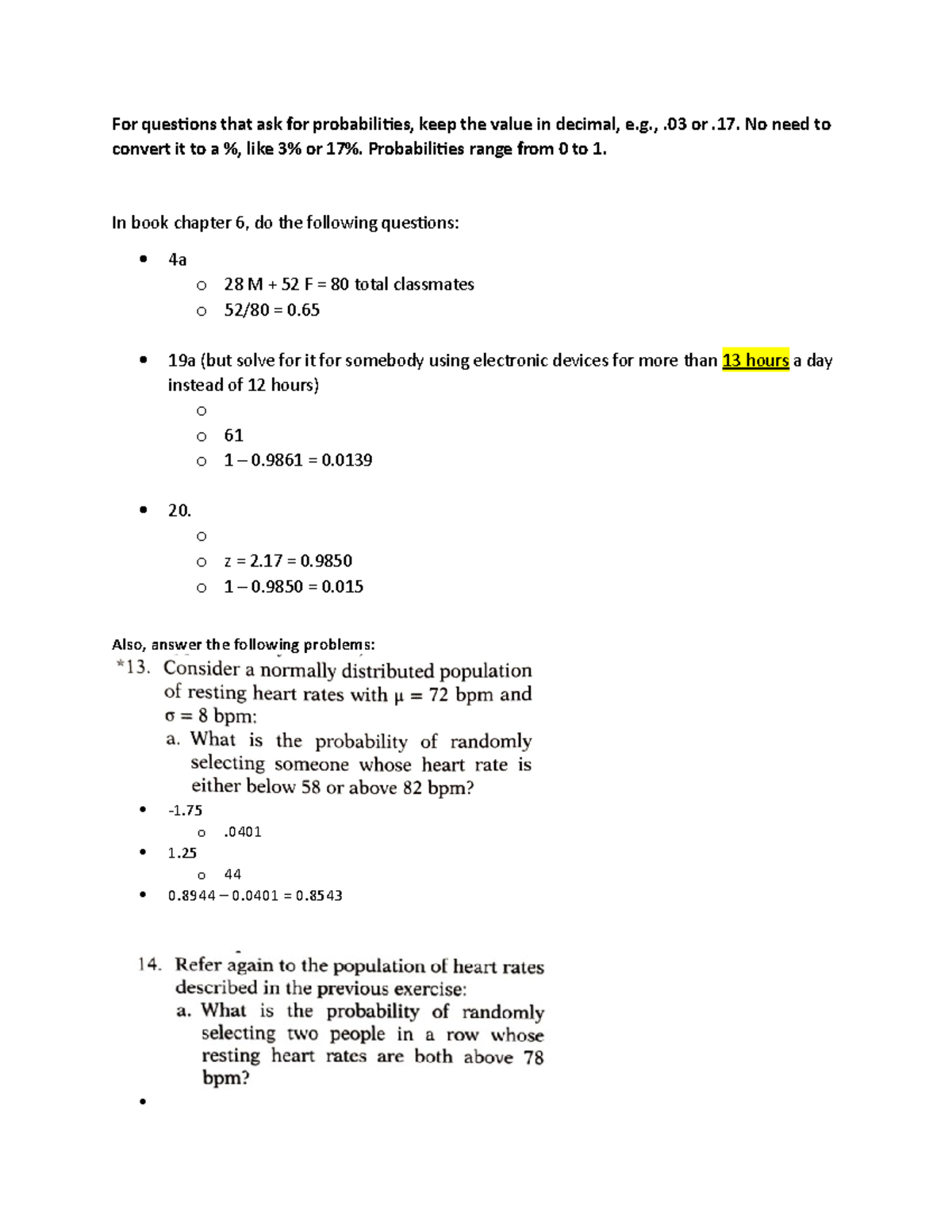 HW 5 - Online Psychological Statistics - PSYC2210 - For questions that ...