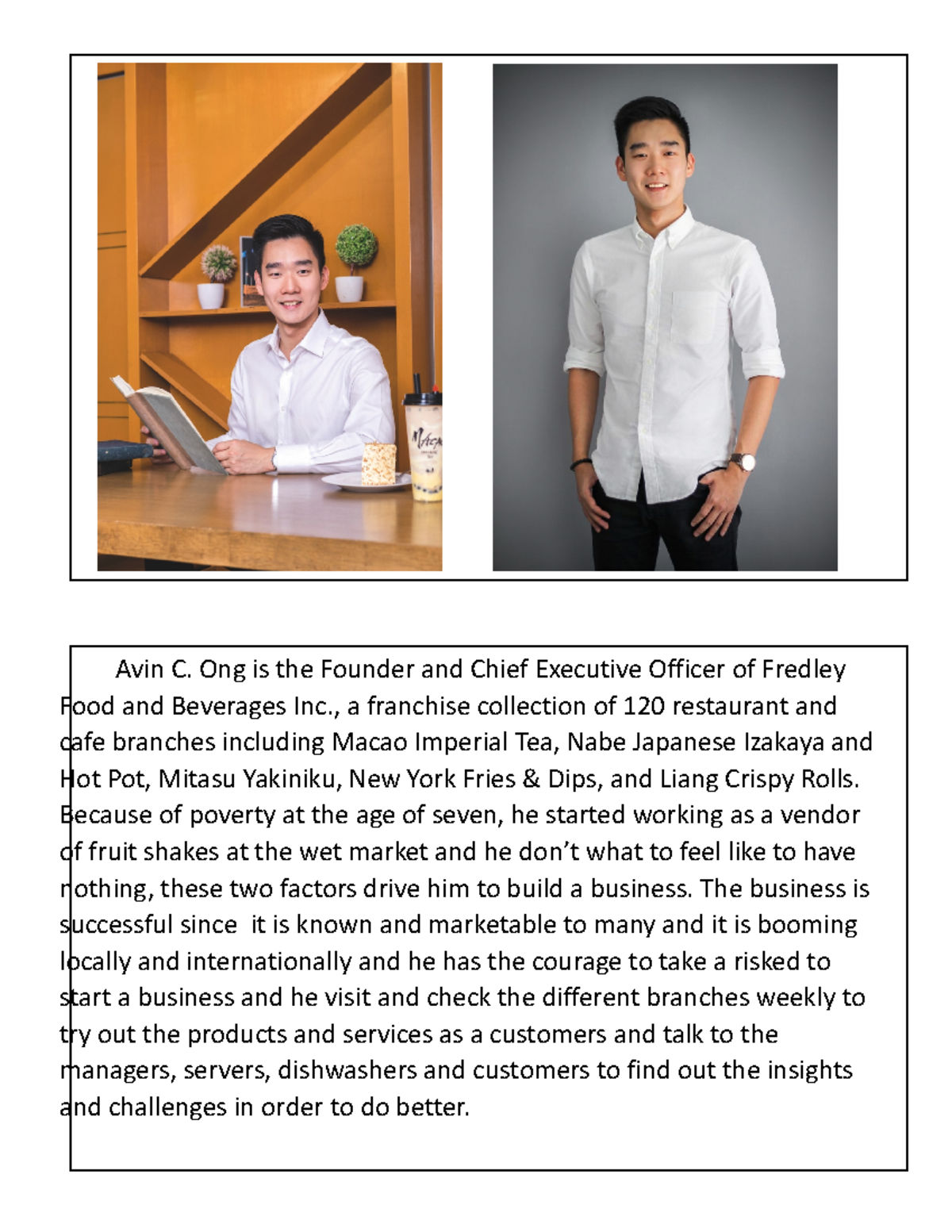 WHO IS AVIN ONG - Avin C. Ong is the Founder and Chief Executive ...