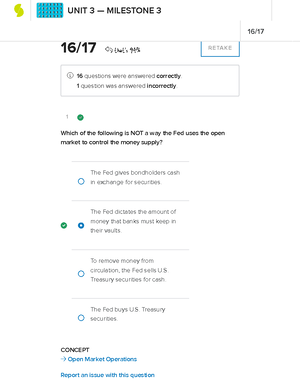 Sophia Enviormental Sci Milestone 1 - 1 22/22 that's 100% RETAKE 22 ...