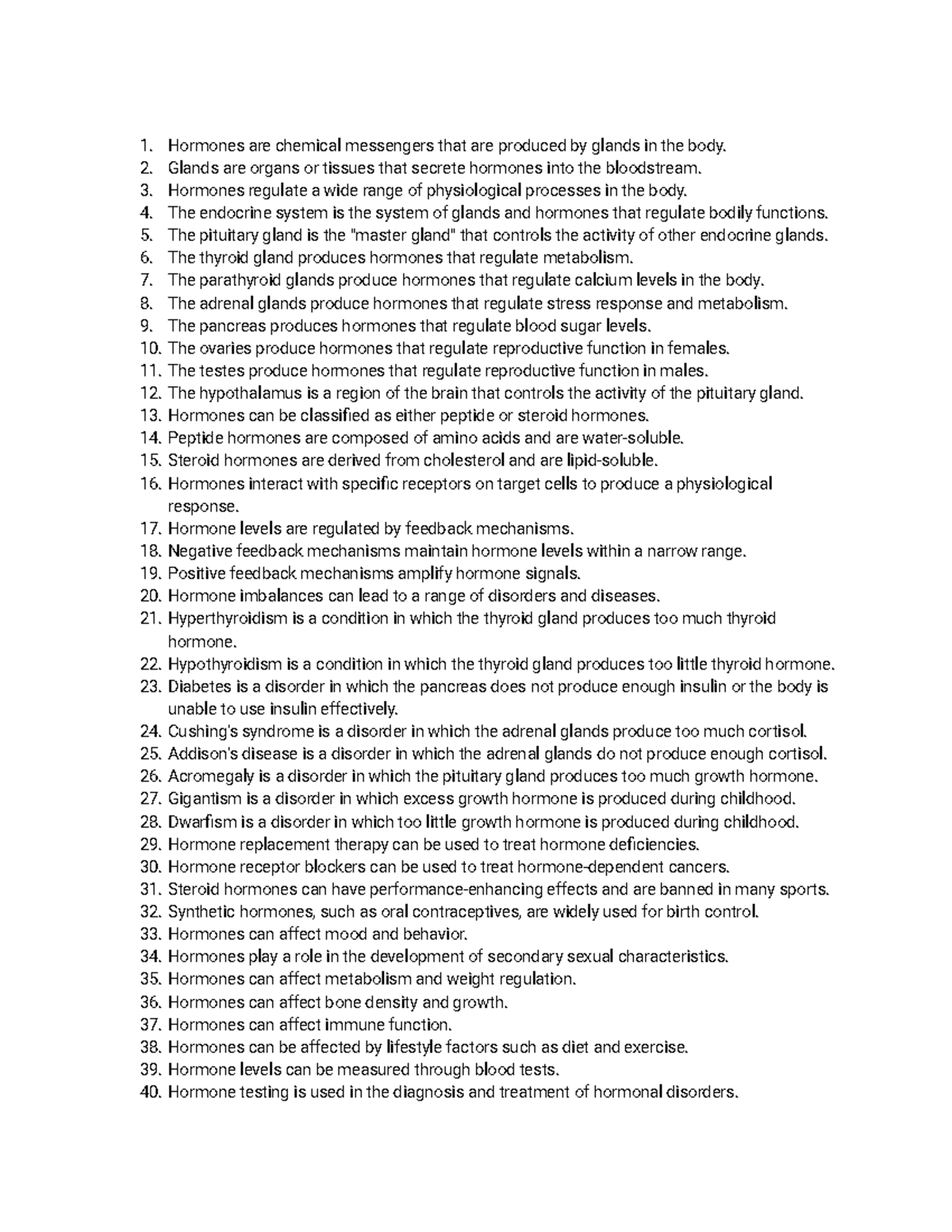 Hormones and glands - Hormones are chemical messengers that are ...