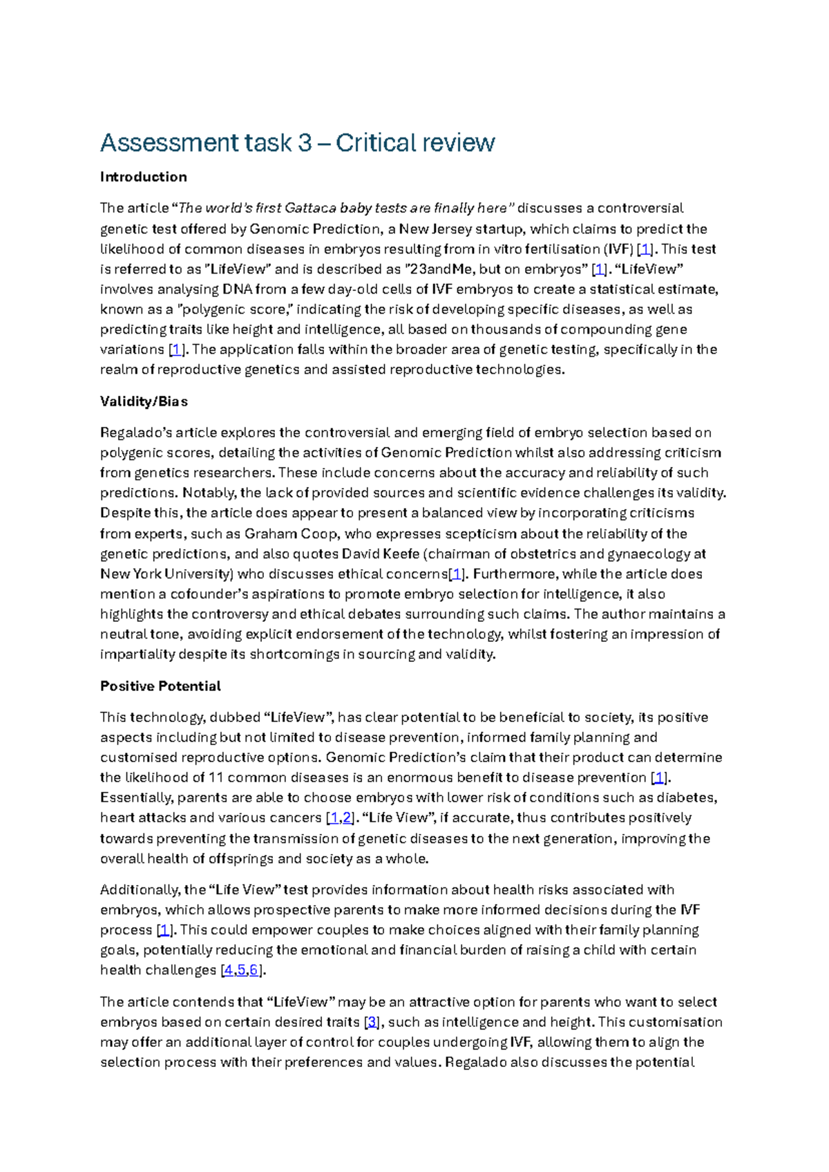 Assessment task 3 - Yes - Assessment task 3 – Critical review ...