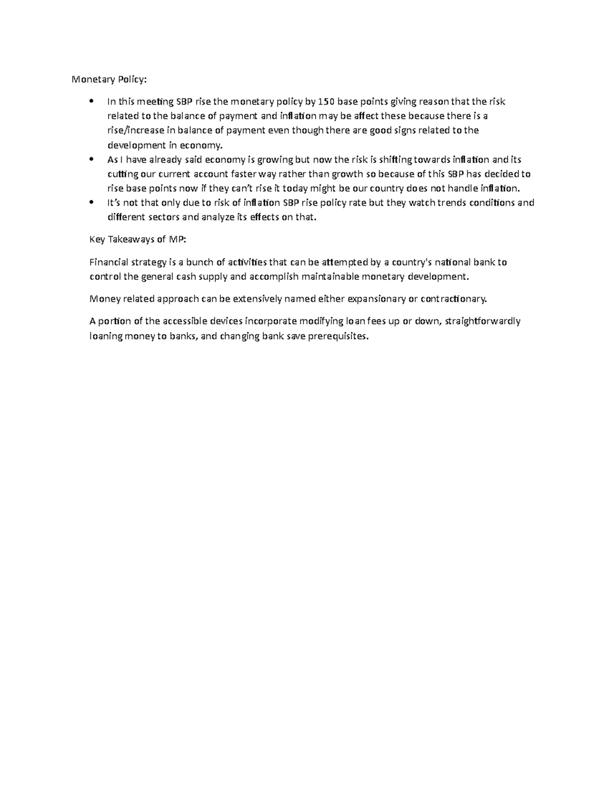 Monetary Policy review 2021 - Monetary Policy: In this meeting SBP rise ...