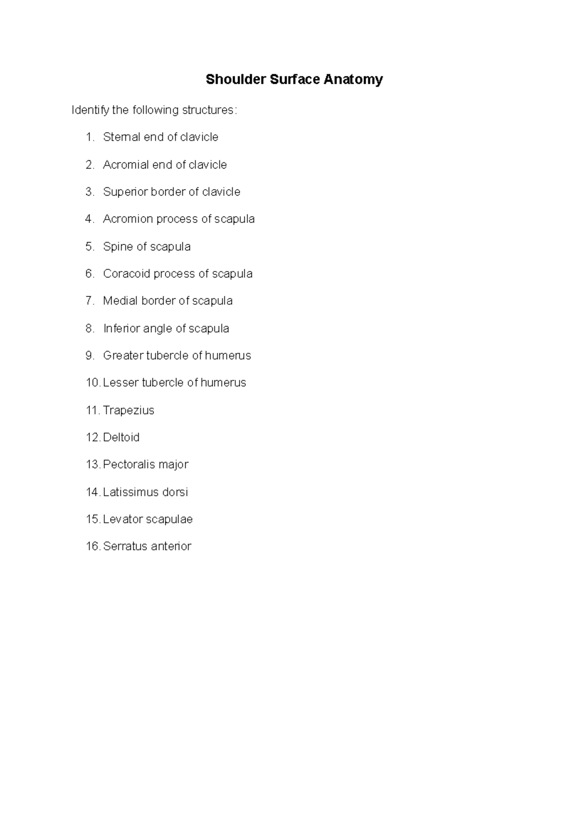 Shoulder surface anatomy list updated 2022 - Shoulder Surface Anatomy ...