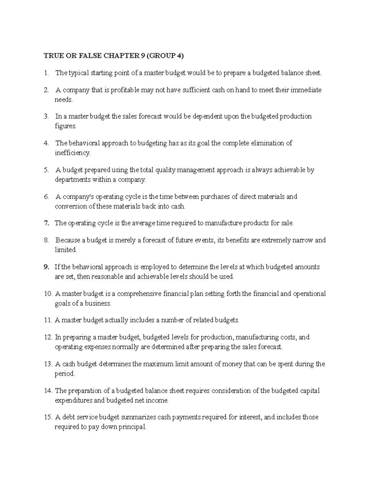 TRUE OR False Questions TRUE OR FALSE CHAPTER 9 GROUP 4 The Typical true-or-false-questions-true-or-false-chapter-9-group-4-the-typical