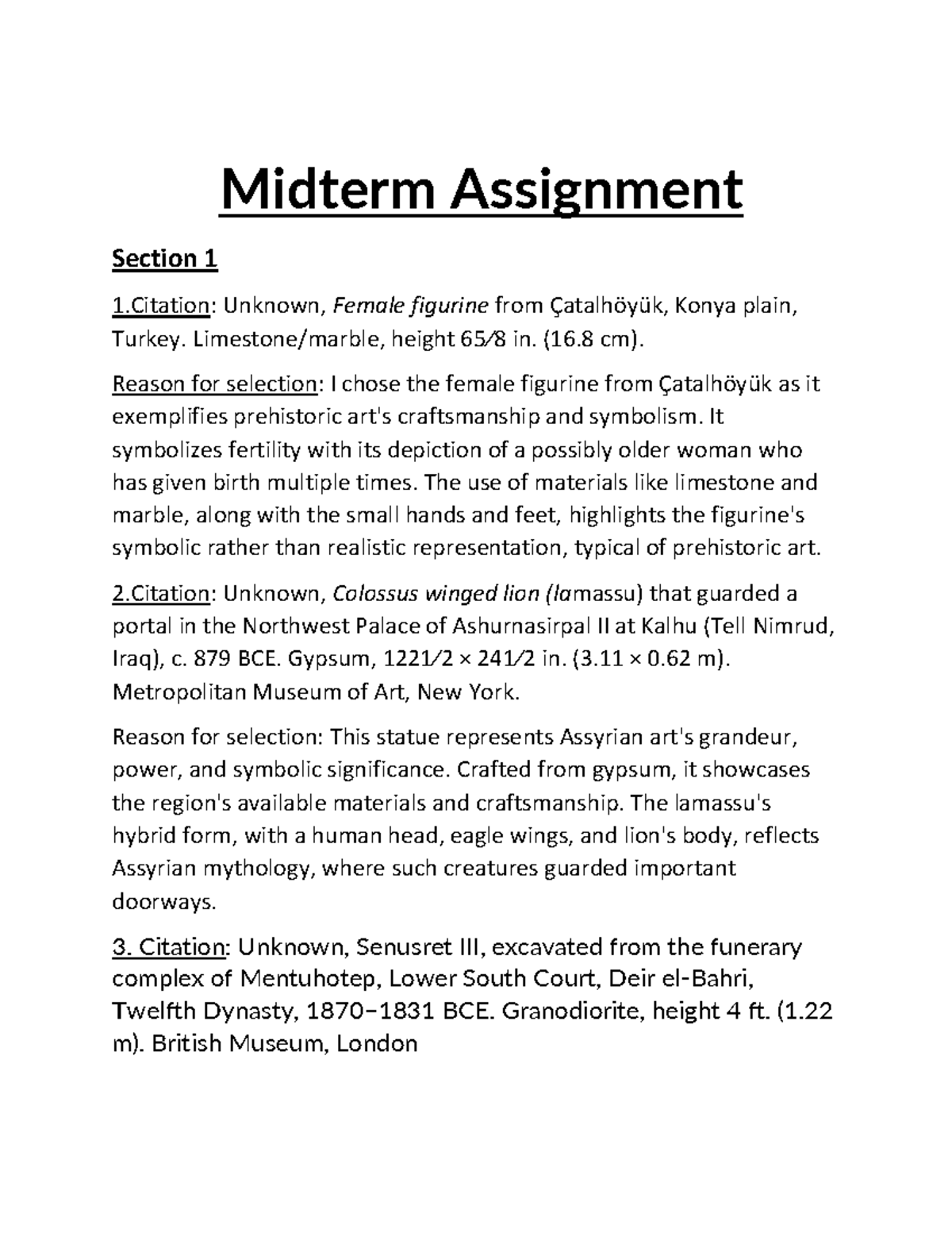 Midterm - it very - Midterm Assignment Section 1 1: Unknown, Female ...