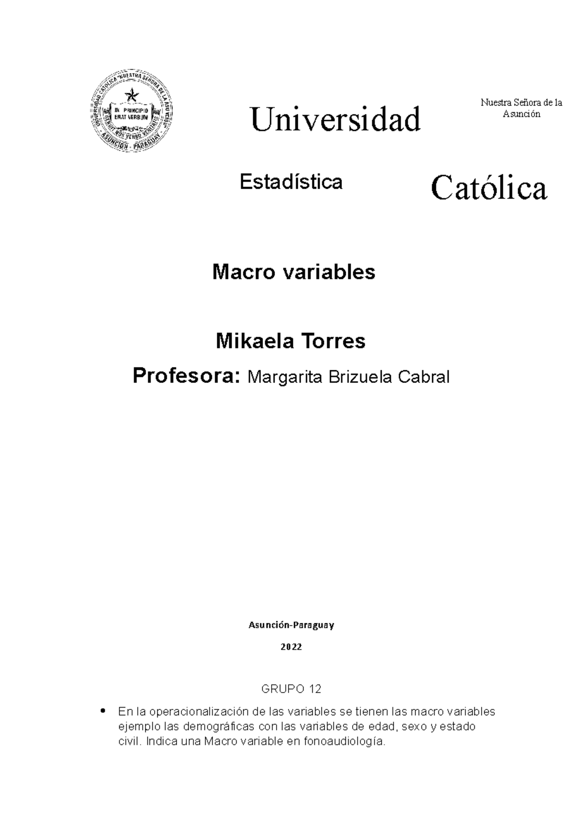 Torres, M. 2 - tarea de estadistica - Estadística Macro variables ...