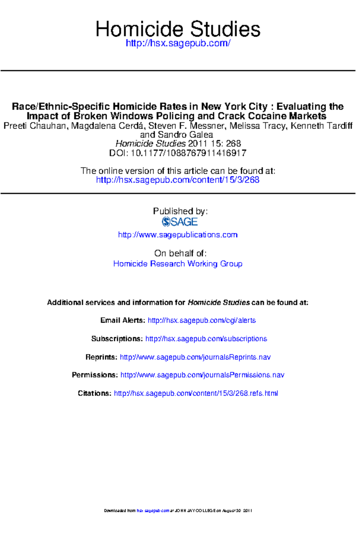 Race Ethnic Specific Homicide Rates in N - hsx.sagepub/ Homicide ...