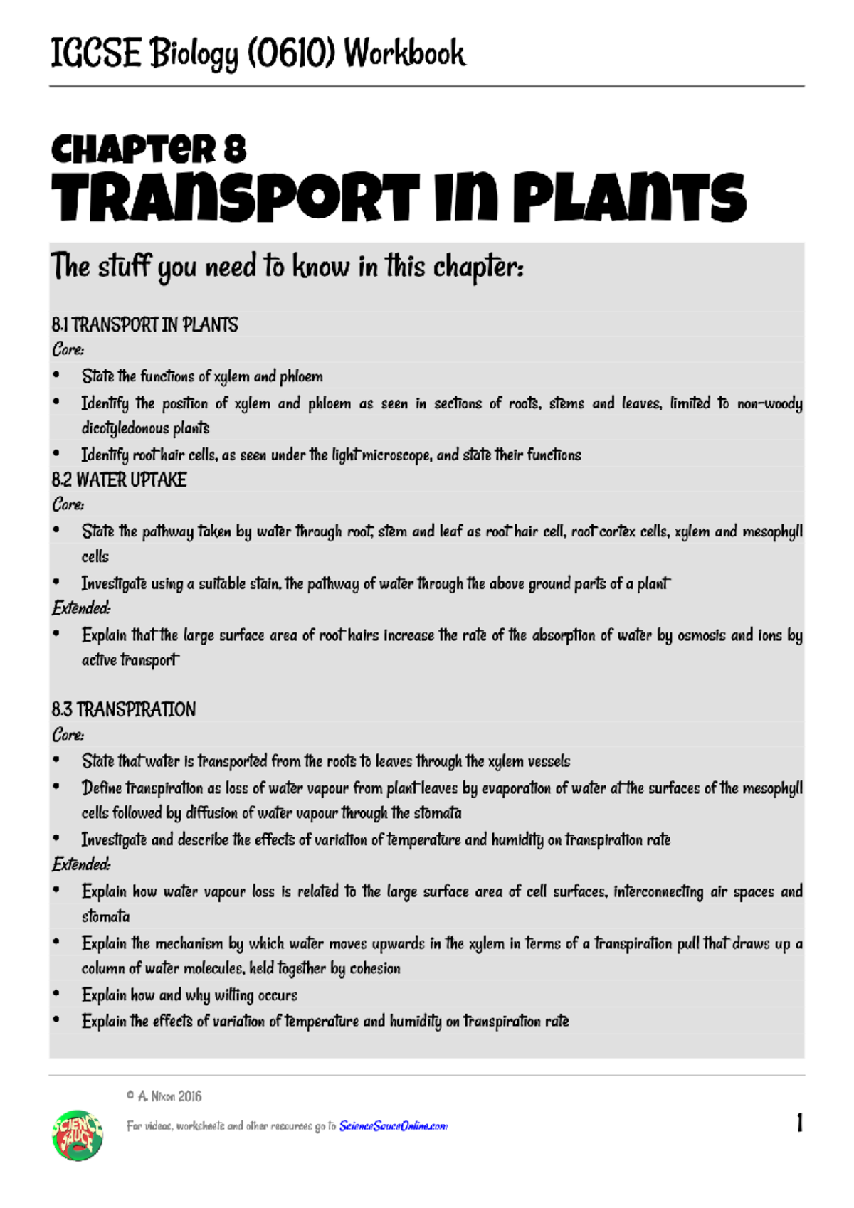 Microsoft Word - 08. Transport in Plants.docx - 08 - Biology HL - Studocu