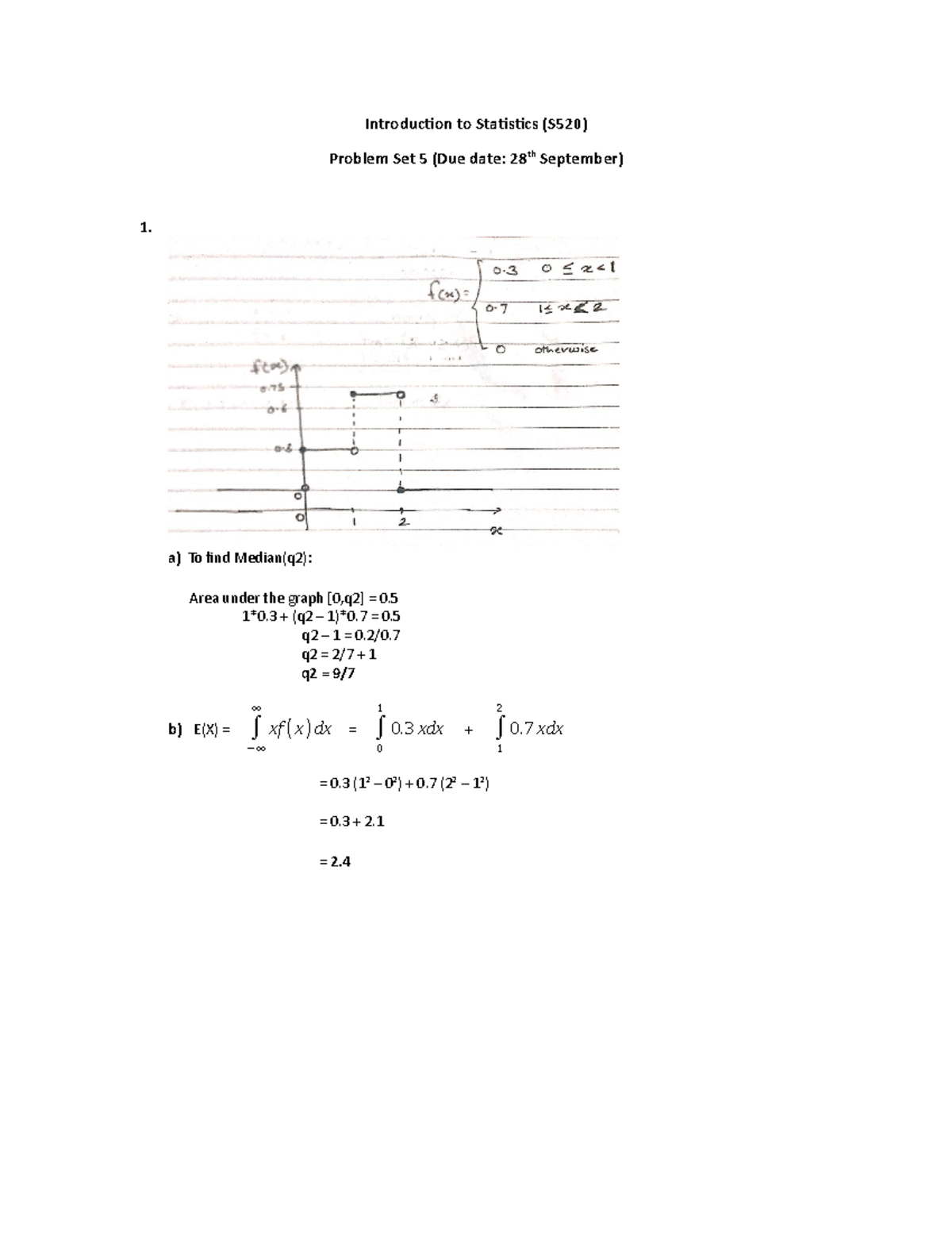Introduction to Statistics PS5 - Introduction to Statistics (S520 ...