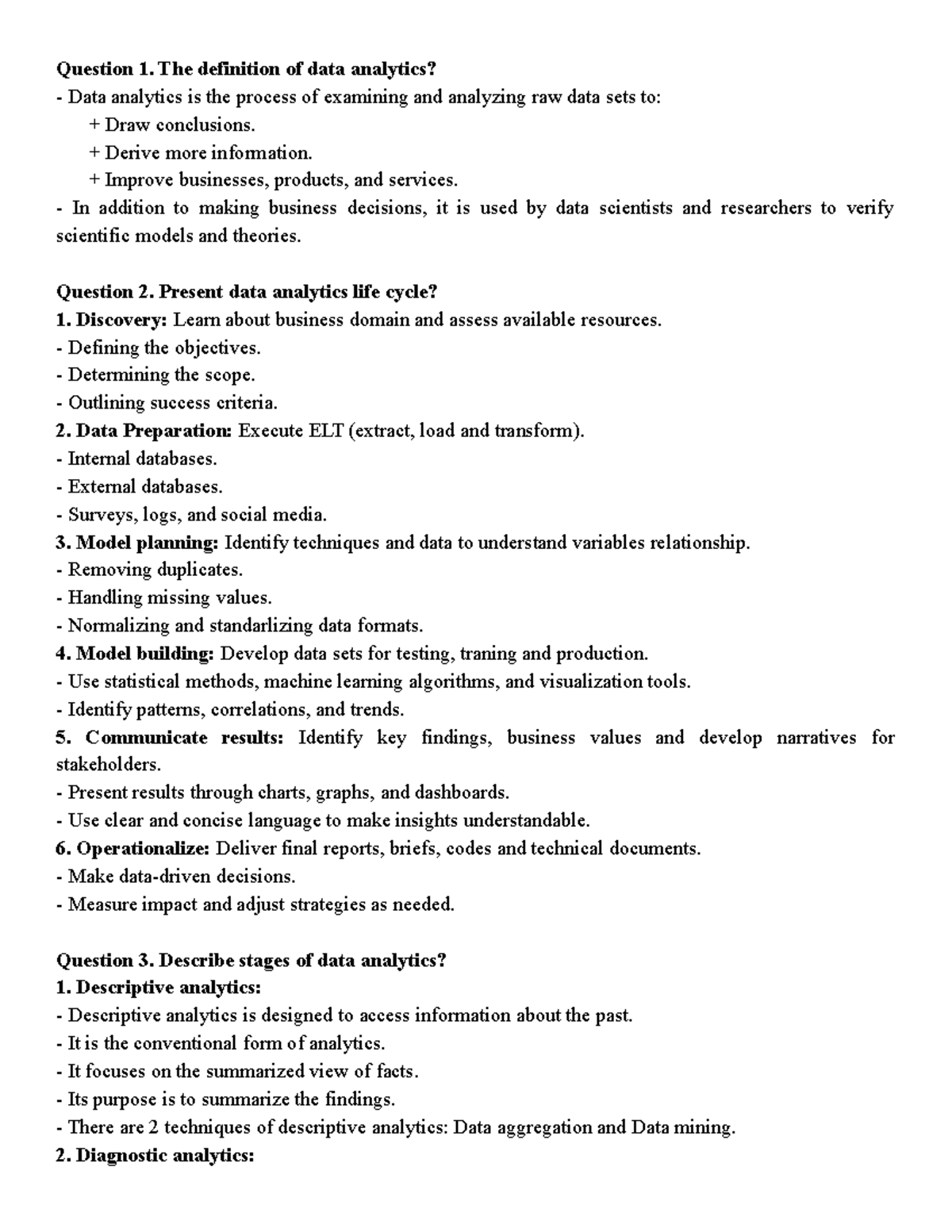 Final test geis - No description - Question 1. The definition of data ...
