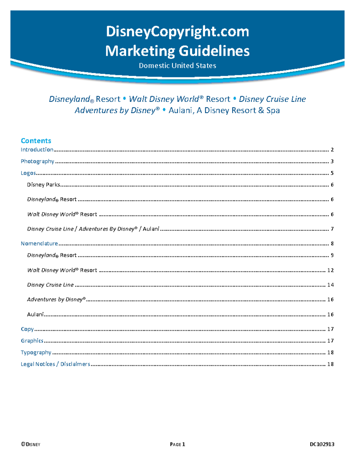 Disney Brand style guide Disney Brand style guide - DisneyCopyright ...