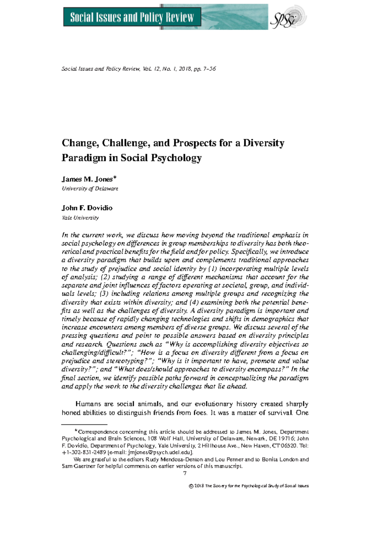 Change, challenge, prospect - Social Issues and Policy Review, Vol. 12 ...
