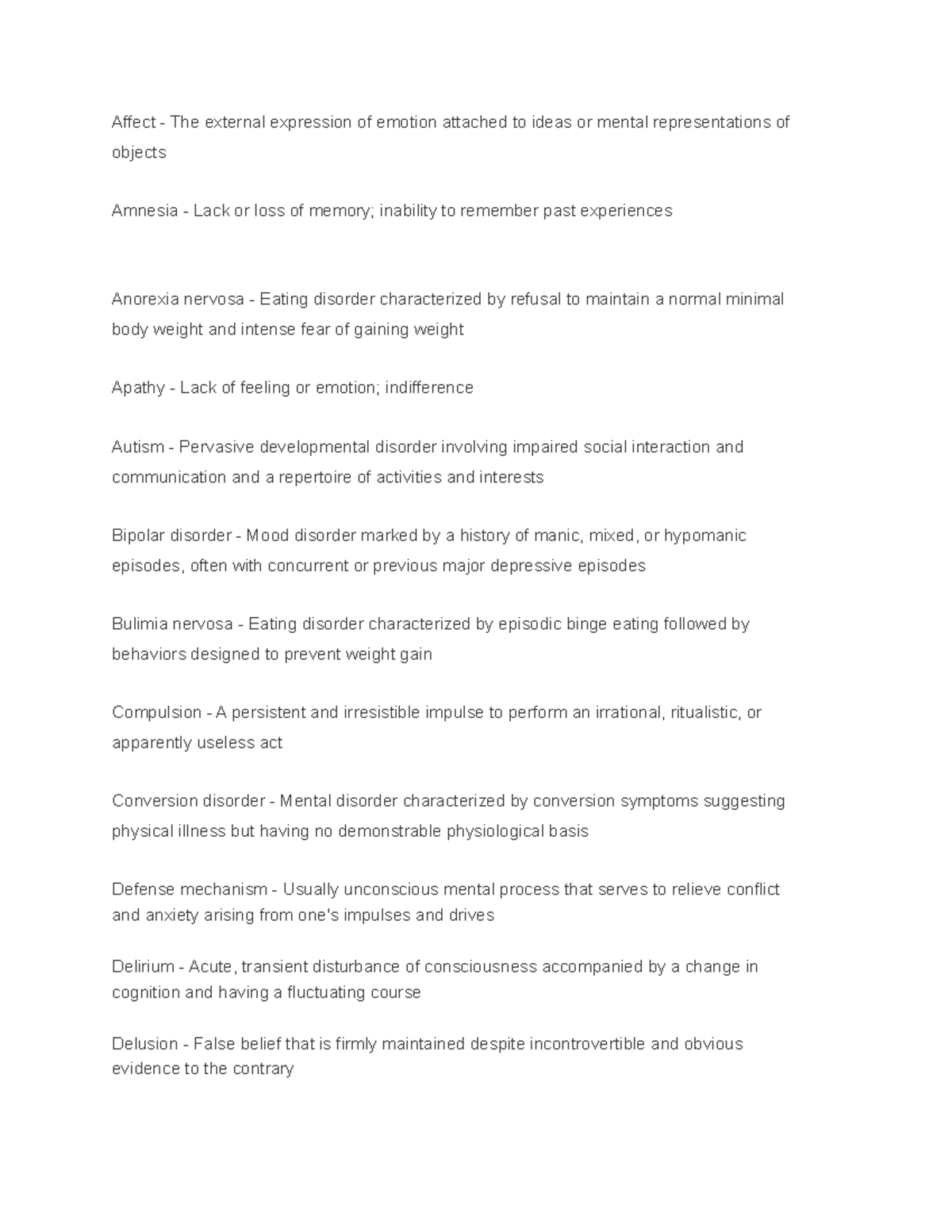 Chap 22 - Psychiatry notes - Affect - The external expression of ...
