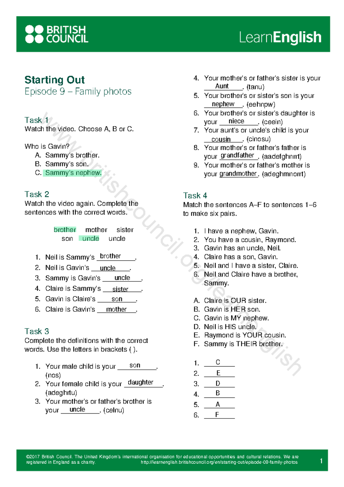 Moncada Dinayra Family photos - 1 ©2017 British Council. The United ...