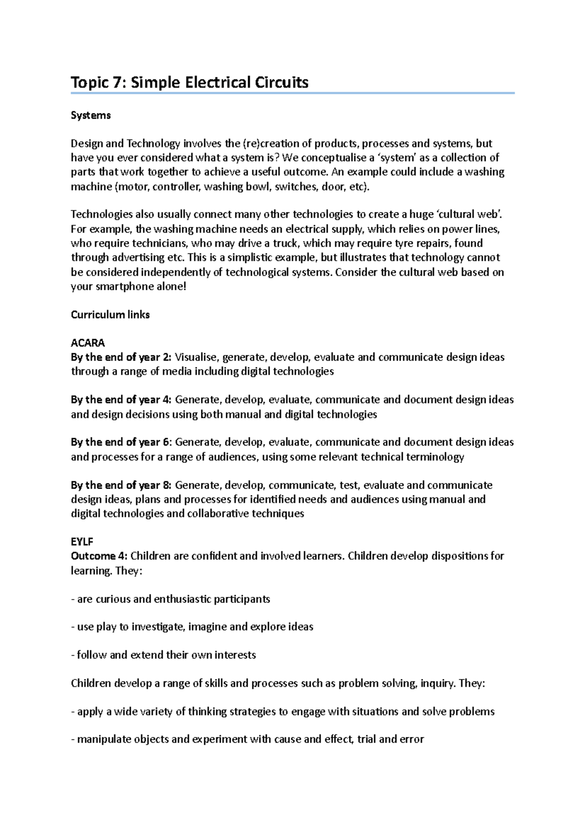 Topic 7- Simple Electrical Circuits - Topic 7: Simple Electrical ...