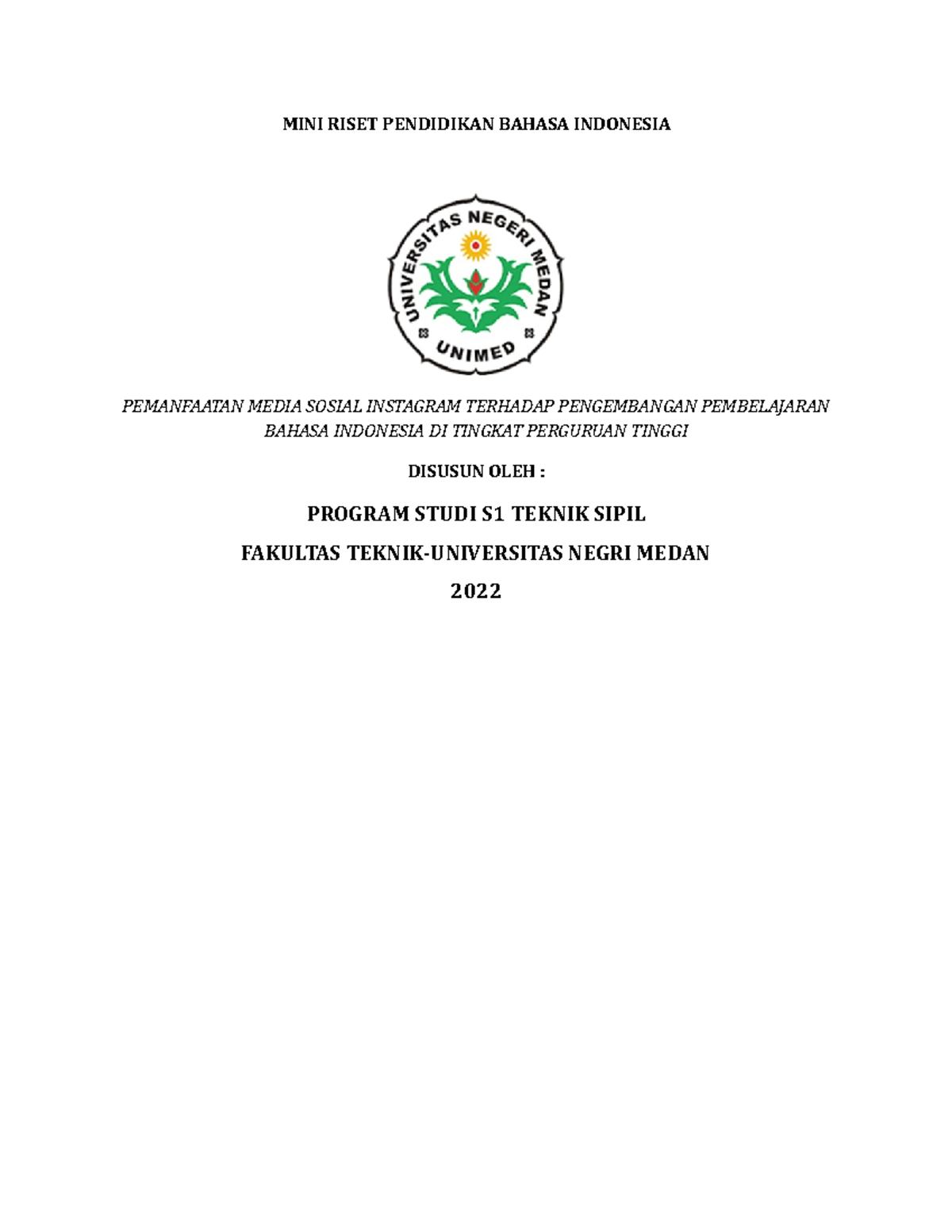 MINI Riset Pendidikan Bahasa Indonesia - MINI RISET PENDIDIKAN BAHASA ...