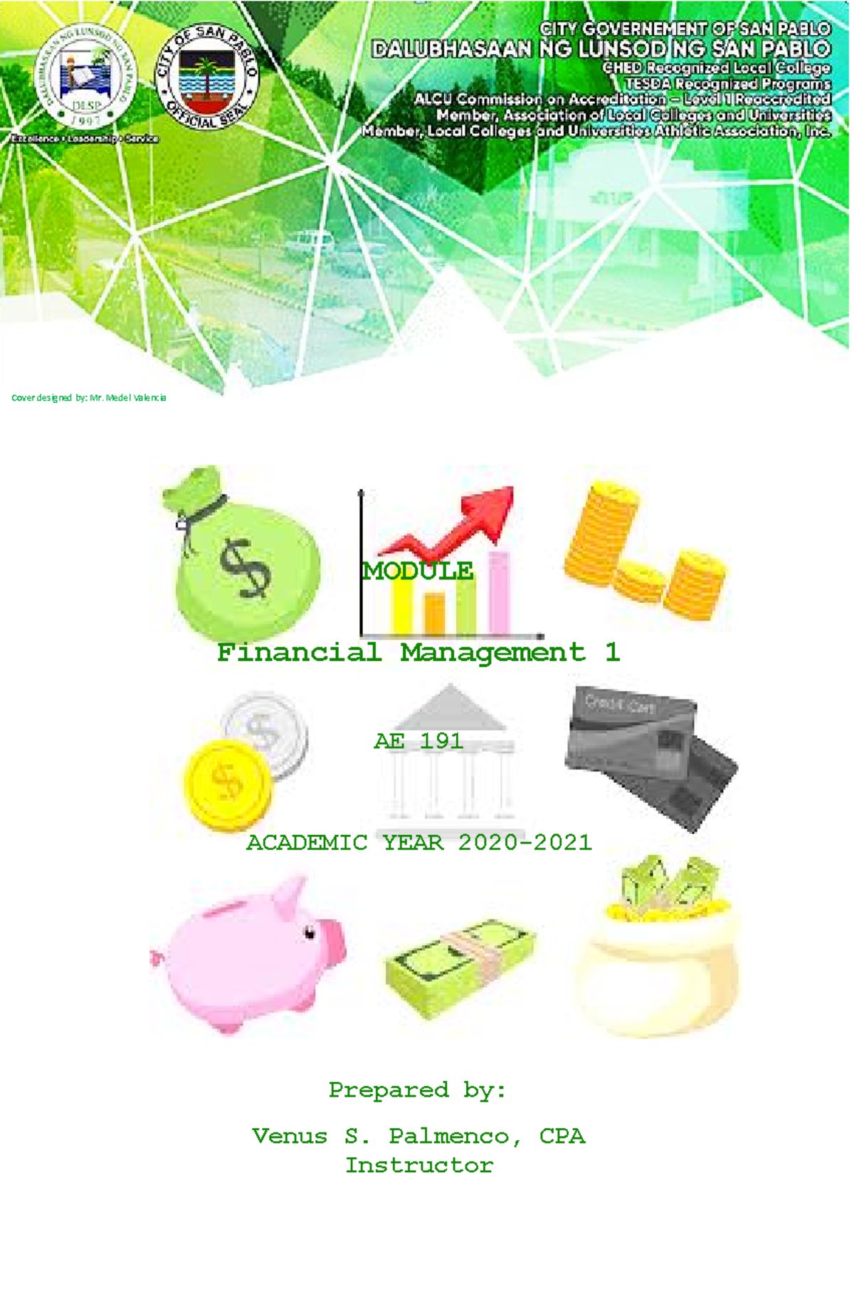 AE 191 Module 1-2 - financial management - Cover designed by: Mr. Medel ...
