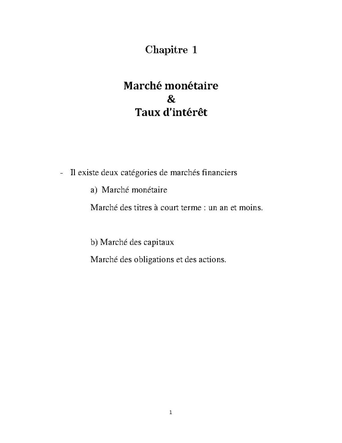Chapitre 1 FIN5523 Marché monétaire automne 2021 révisé - Chapitre 1 ...