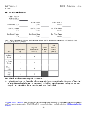 Ballistics worksheet - BALLISTICS WORKSHEET PS 113L – Intro Physics I ...