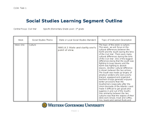 Social Studies Learning Segment Template - Outline Central Focus ...