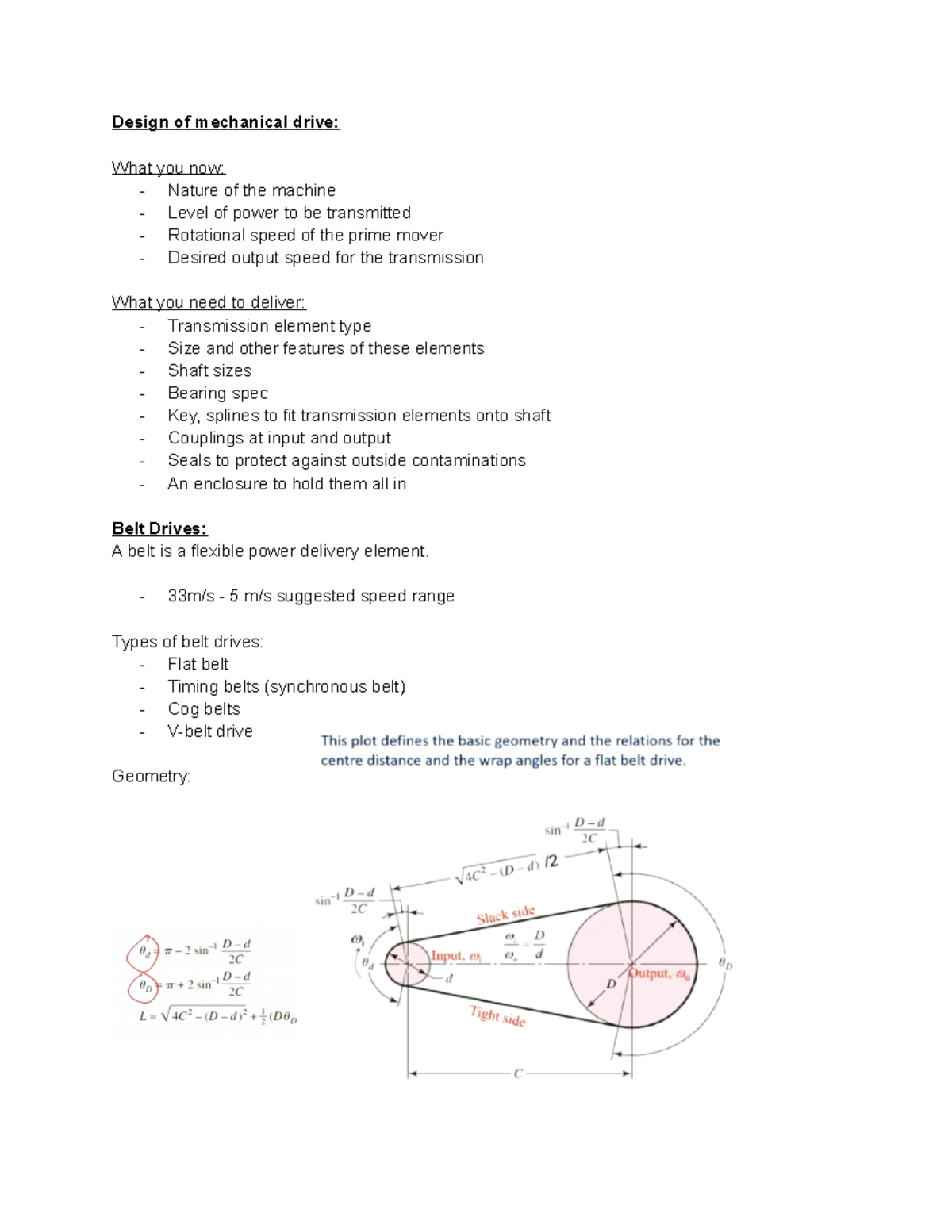 Lecture 9 Design of mechanical drive - Design of mechanical drive: What ...
