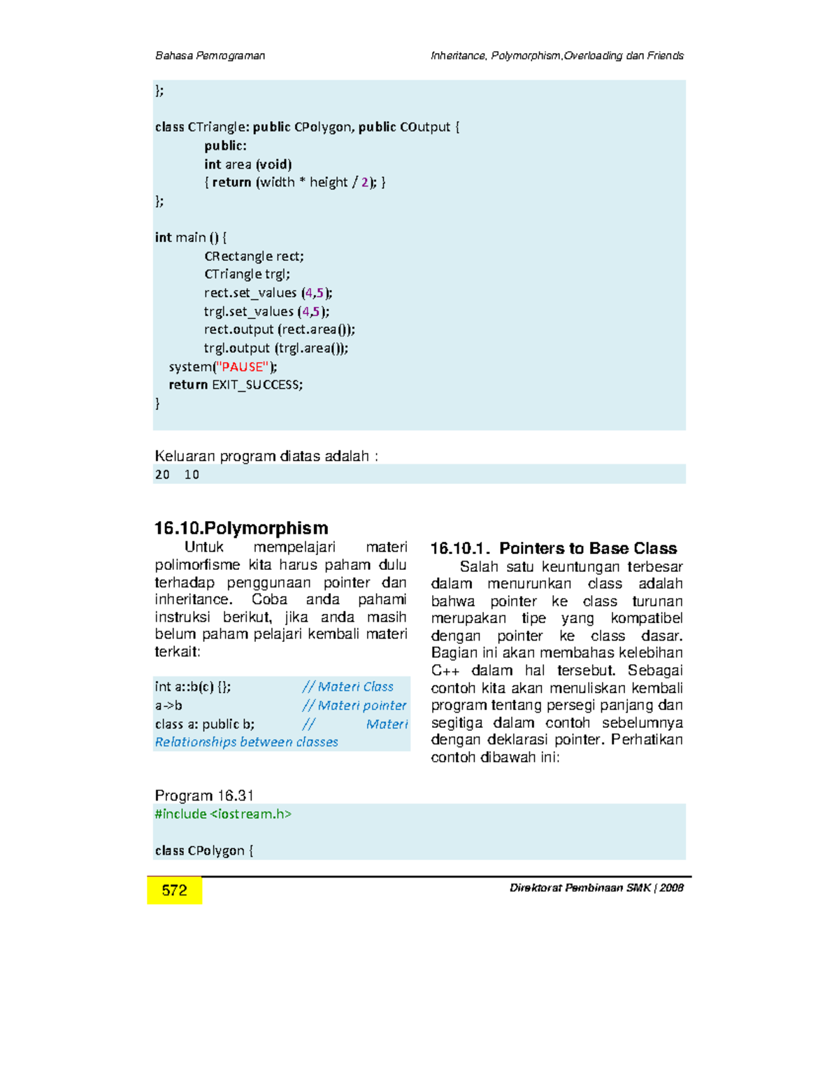 Dasar Bahasa Pemrograman-580-583 - Bahasa Pemrograman Inheritance, Polymorphism,Overloading dan ...