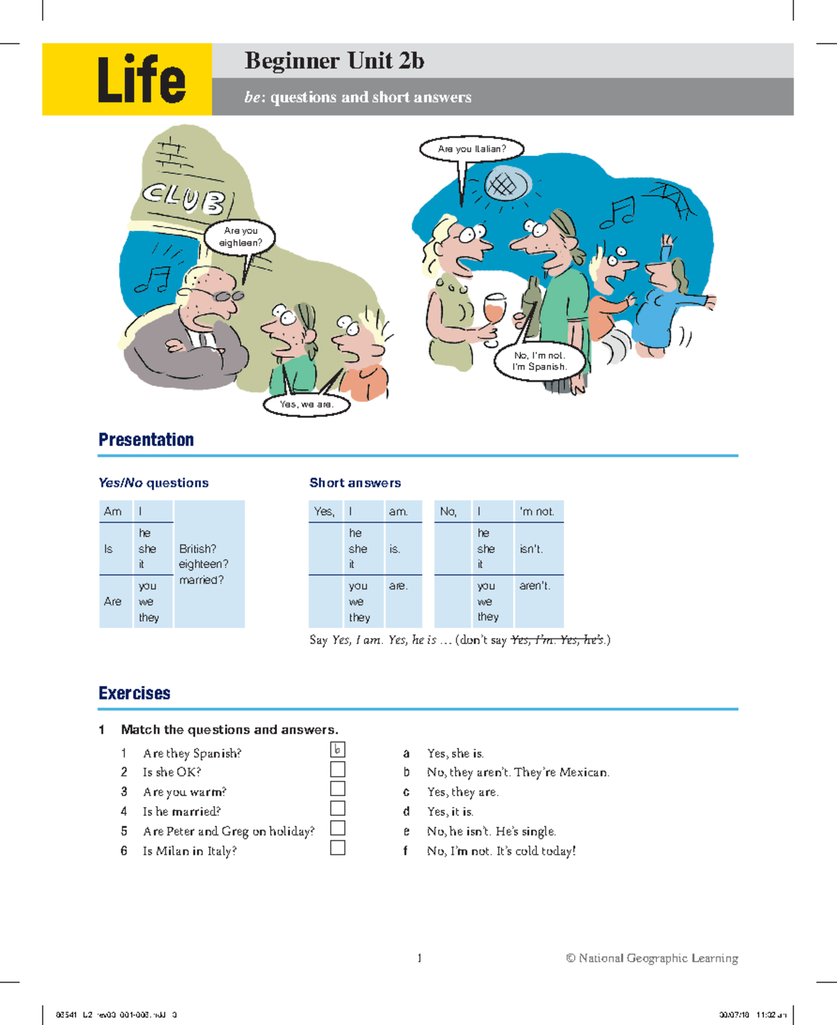 86541 Beginner GW 02b - Material de practica ingles B1 - 1 © National Geographic Learning Life ...