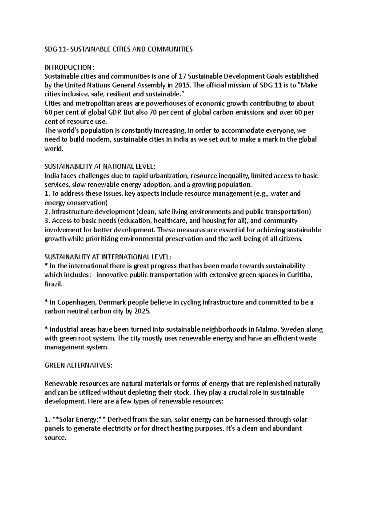 SDG 2 - Zero hunger sdg 2 - SDG 11- SUSTAINABLE CITIES AND COMMUNITIES ...