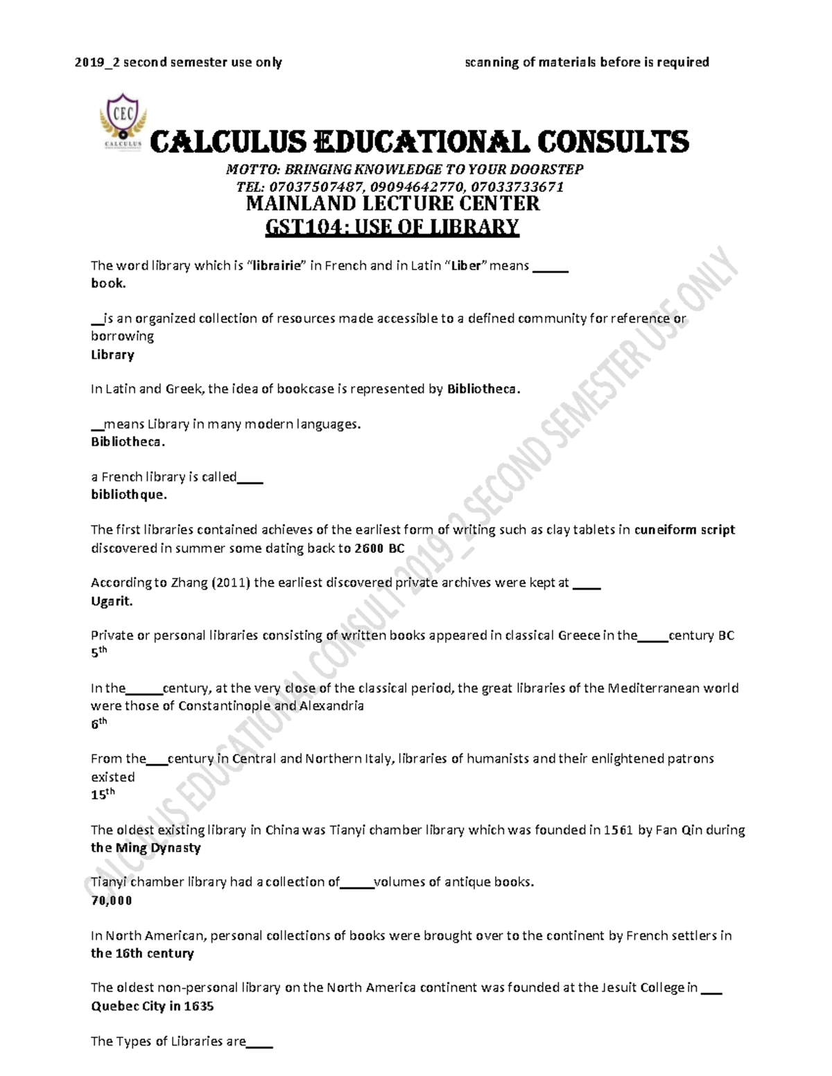 GST104 Calculus Educational Consult - calculus educational consults ...